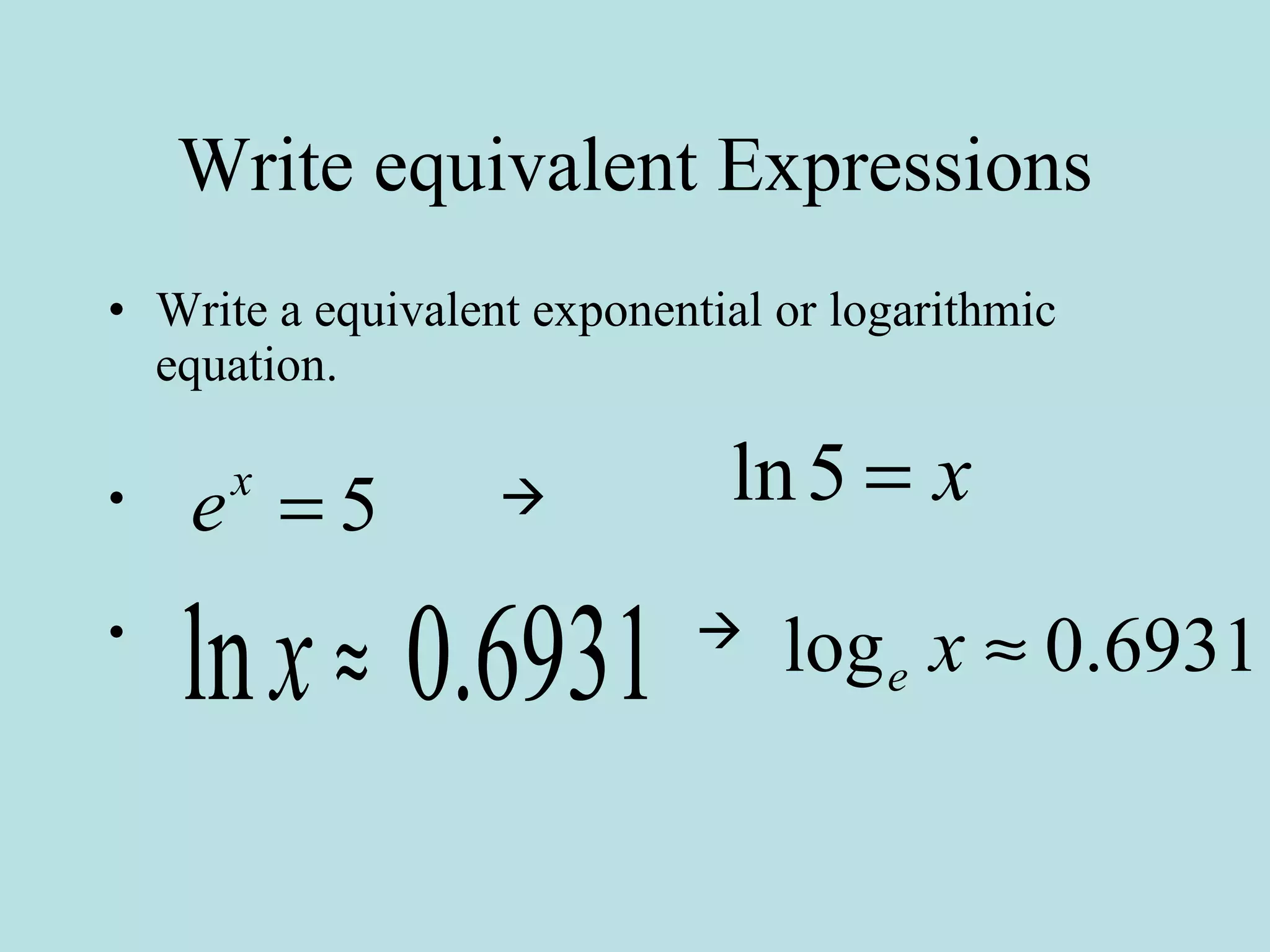 Common natural logarithms | PPT