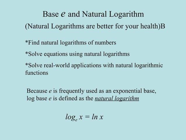 Common natural logarithms | PPT | Physics | Science