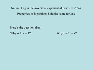 Common natural logarithms | PPT