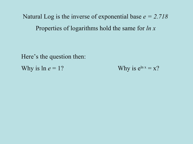 Common natural logarithms | PPT | Physics | Science