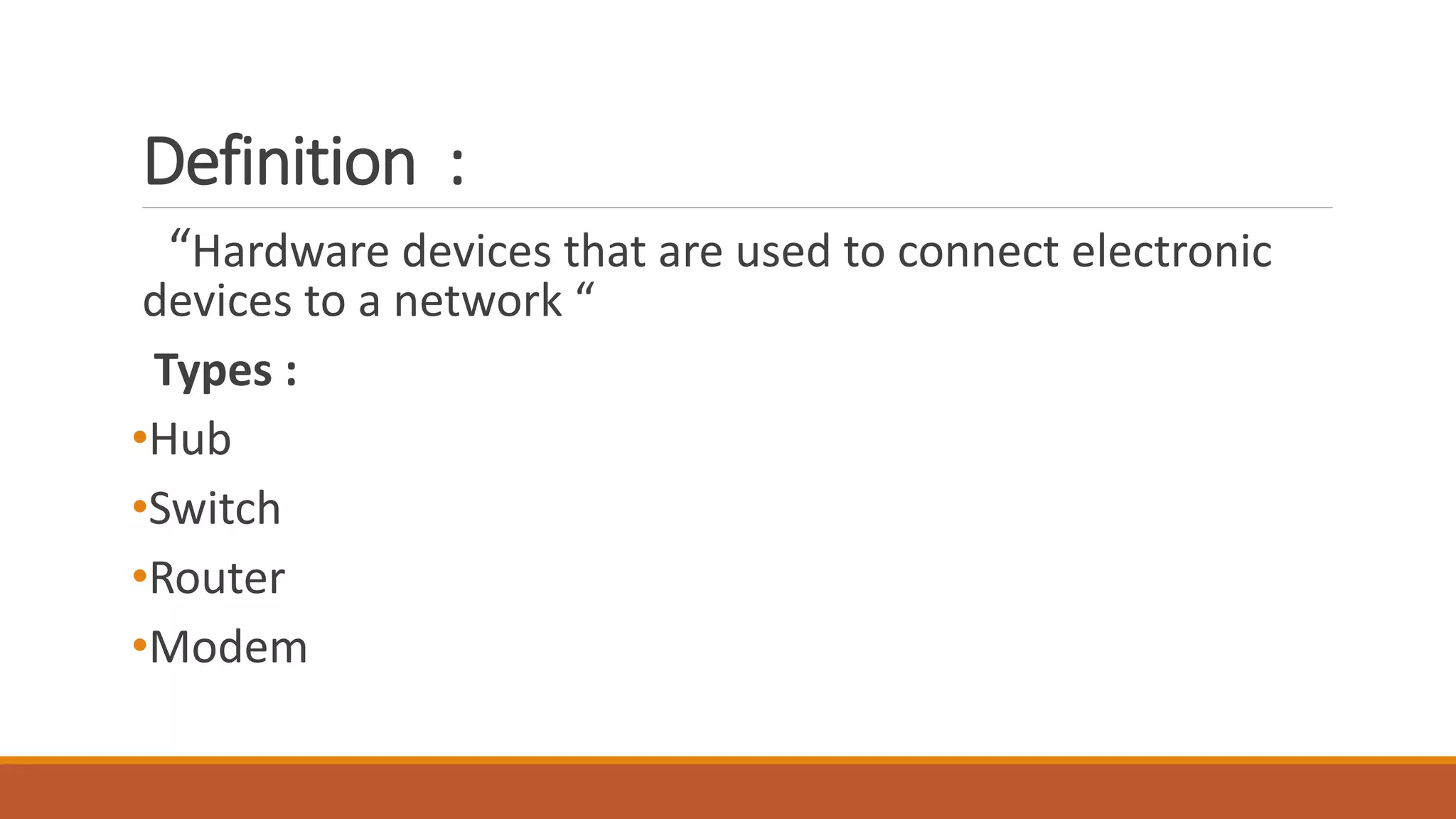 Common Networking Devices Ppt