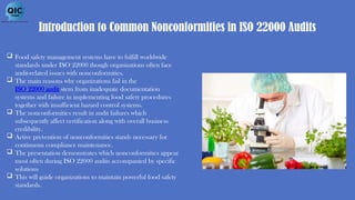 Common Nonconformities in ISO 22000 Audits and How to Address Them | PPT