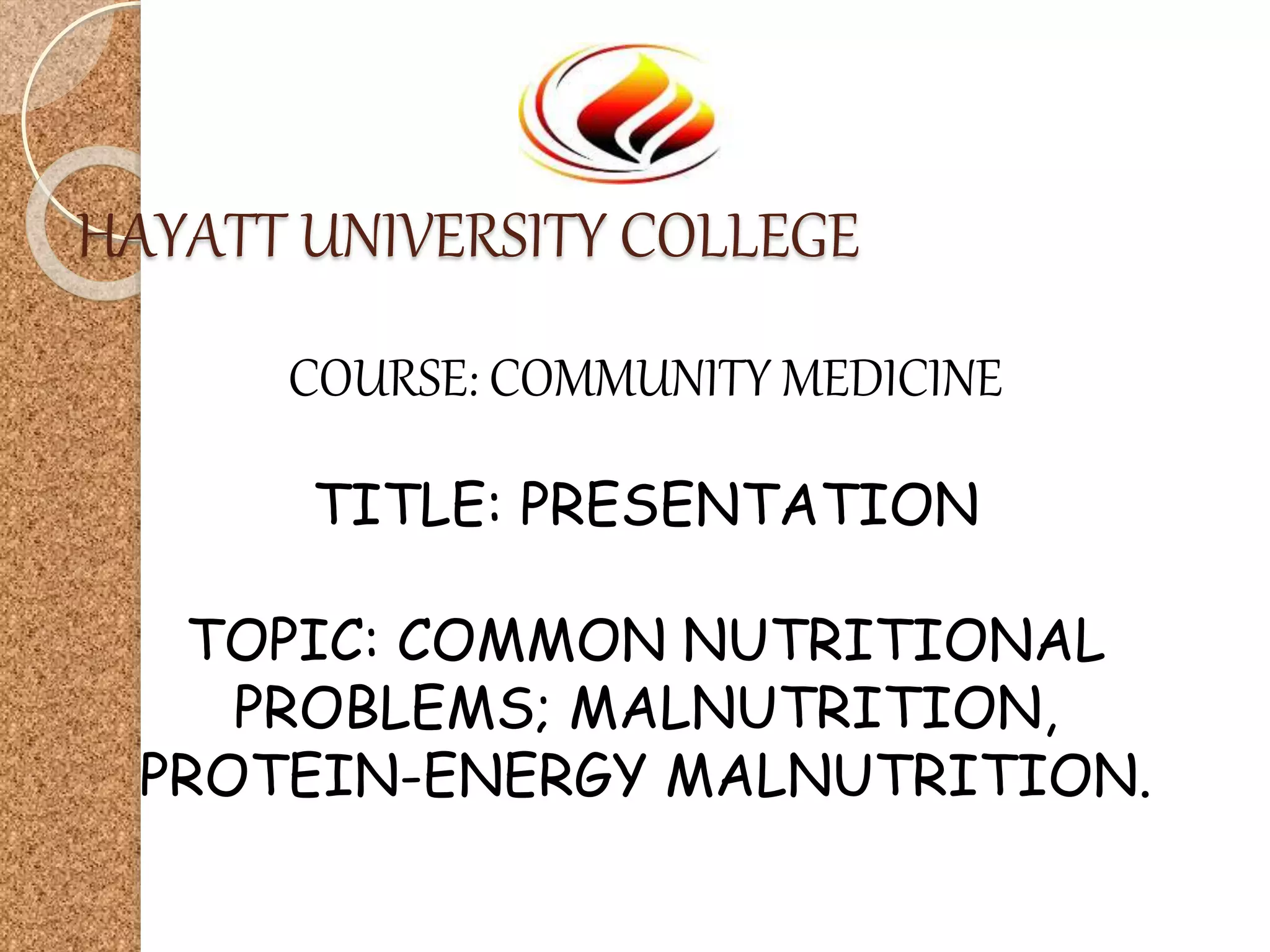 Common Nutritional Problems.pptx | Children\'s Health | Healthy Living