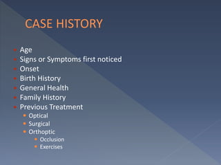 Common Orthoptic Procedures while doing an orthoptic assessment. | PDF