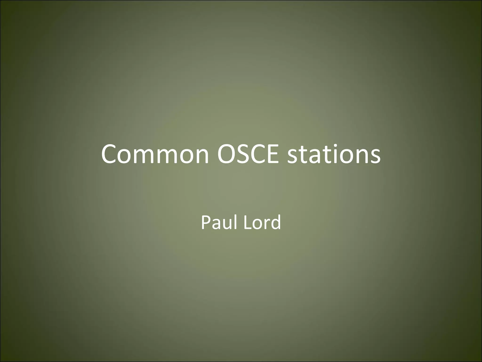 Common osc estations | PPT