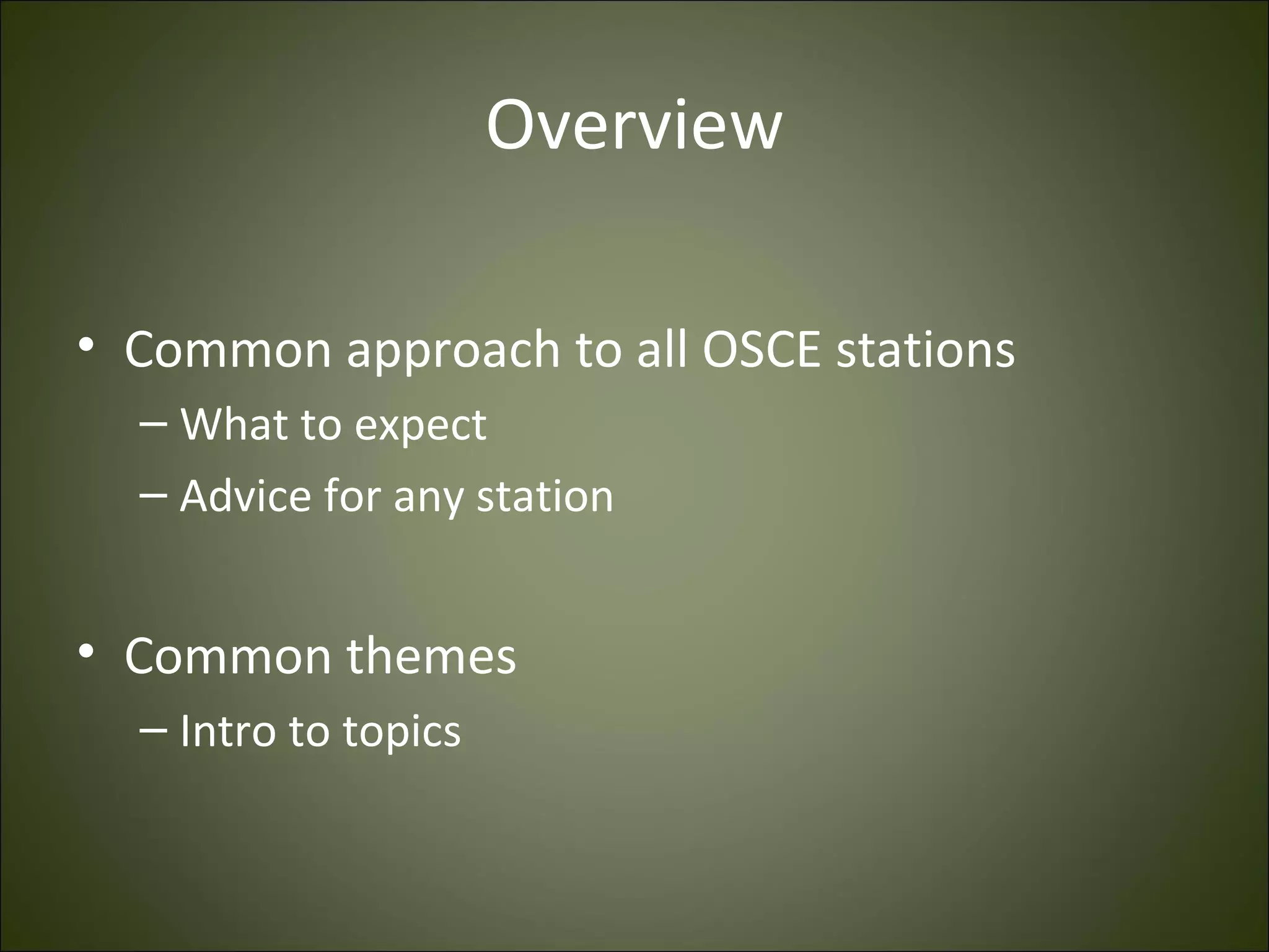 Common osc estations | PPT