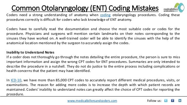 Common Otolaryngology (ENT) Coding Mistakes | PPT