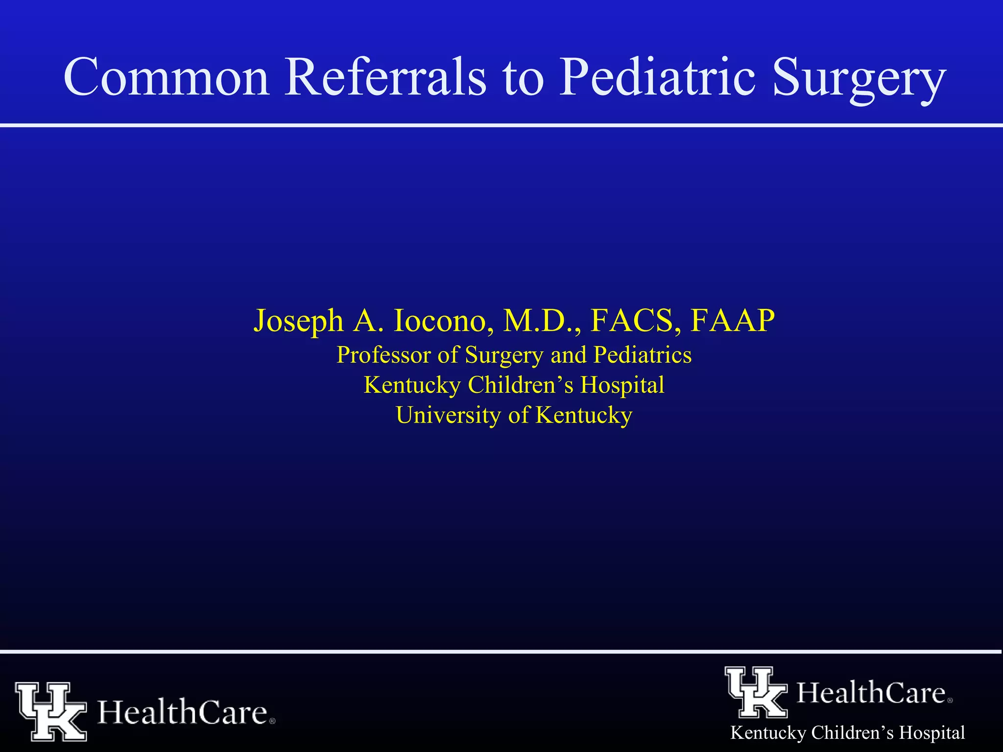 Common pediatric surgery referrals | PPT