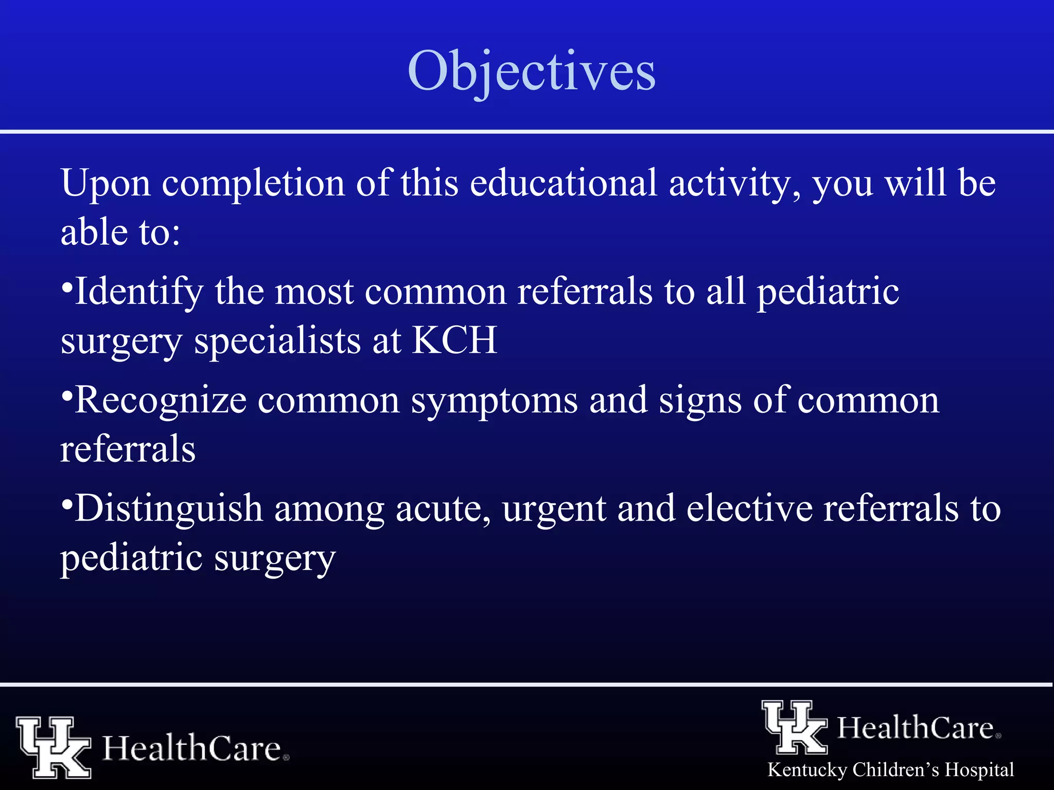 Common pediatric surgery referrals | PPT