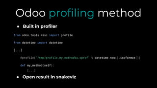 Common Performance Pitfalls in Odoo apps | PPT