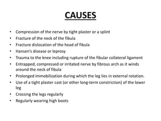 COMMON PERONEAL NERVE PALSY.pptx full ppt | PPTX