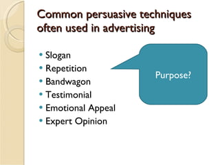 Common persuasivetechniques | PPT