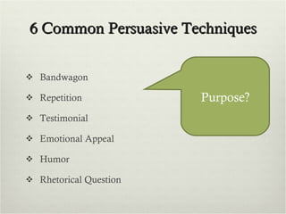 Persuasive Techniques in Advertising | PPT