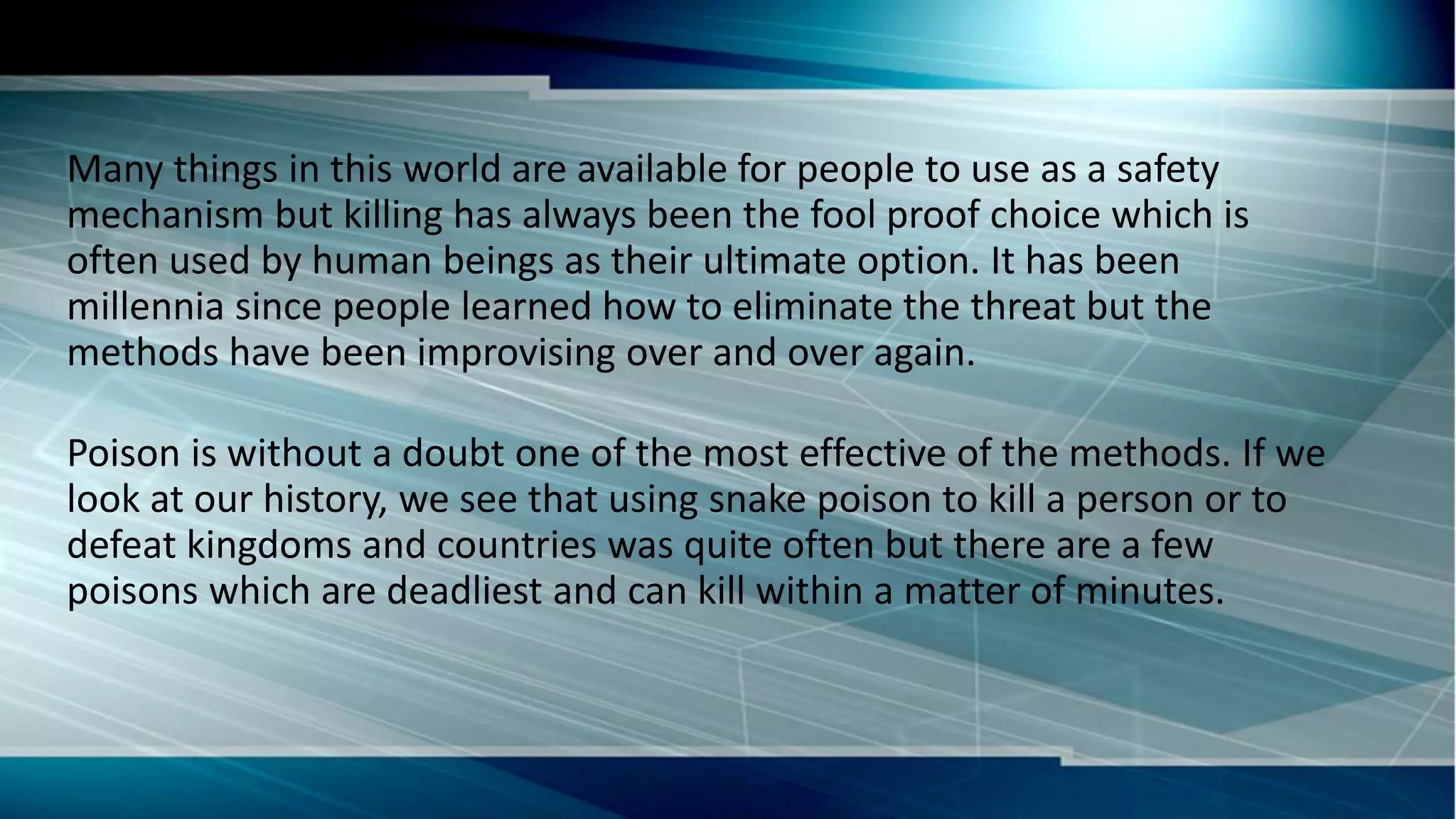Common poisons used to kill people | PPTX