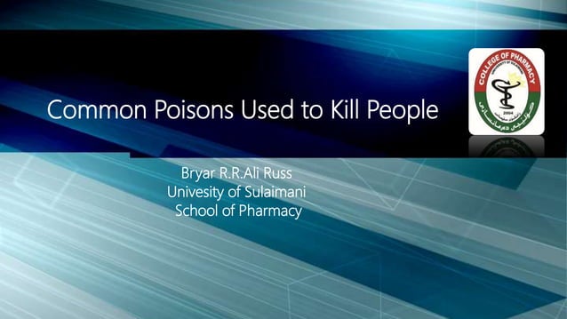 Common poisons used to kill people | PPT
