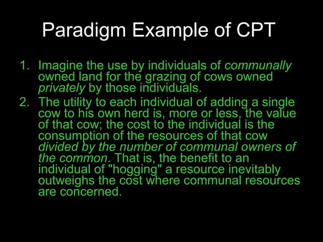 Common Pool Theory | PPT