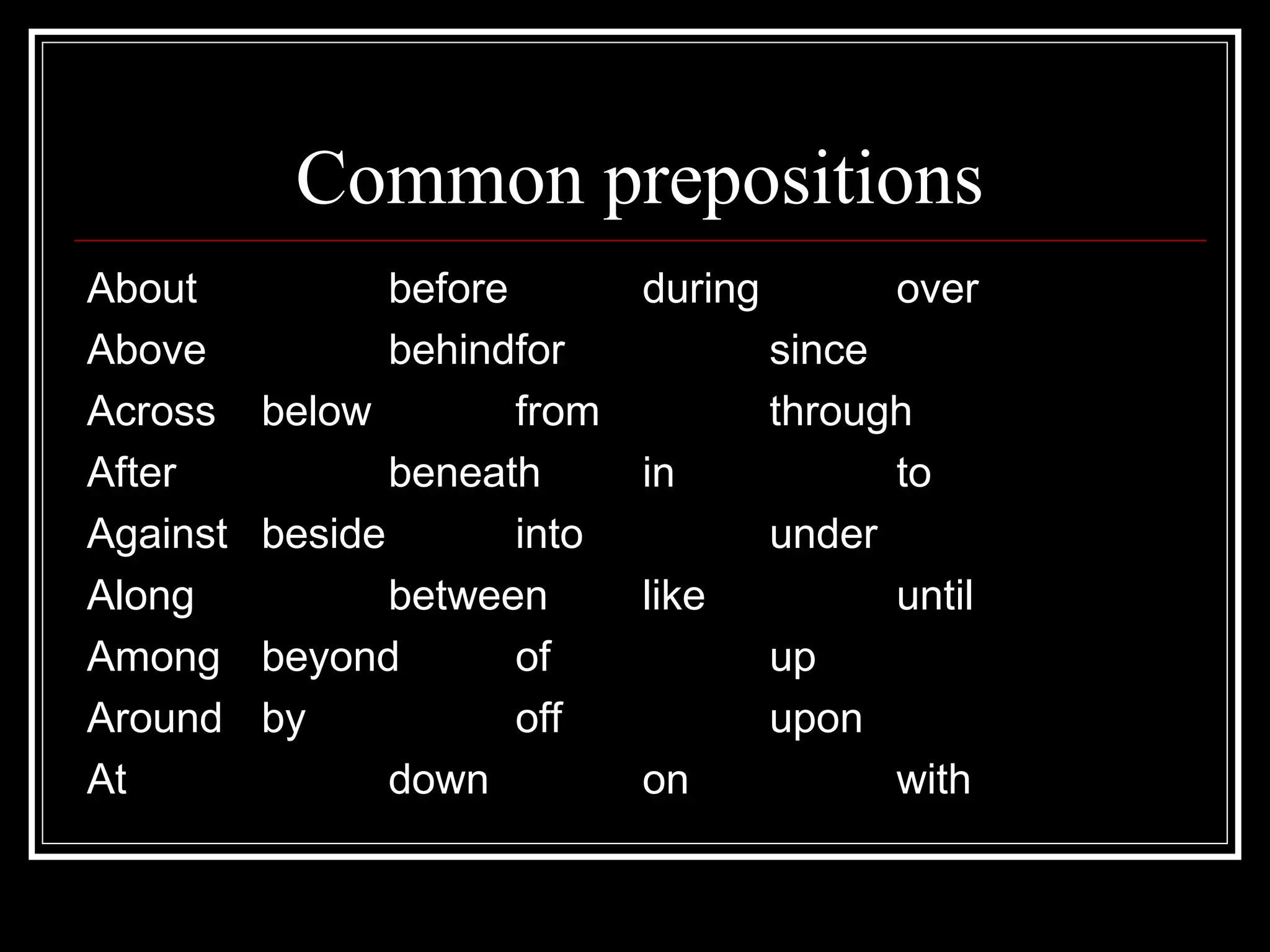 Common prepositions.ppt the best way to find the ppt like | PPT