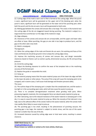 Common problems and processing methods in progressive die stamping ...