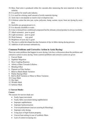 Common Problems & Corrective Action﻿ in Azoic Dyeing | PDF