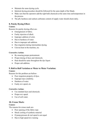 Common Problems & Corrective Action﻿ in Azoic Dyeing | PDF