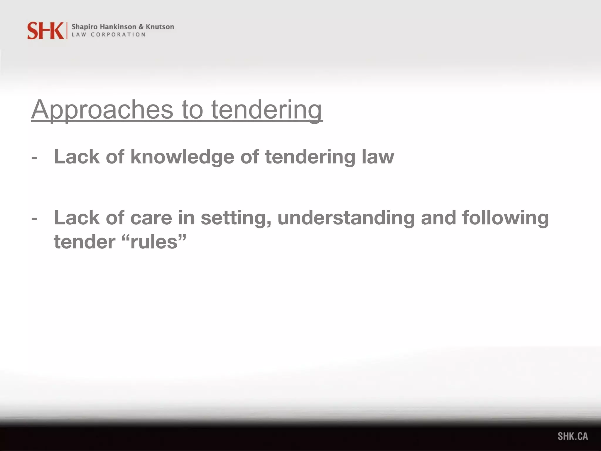 Common Problems in the Drafting of Tender Documents | PPT