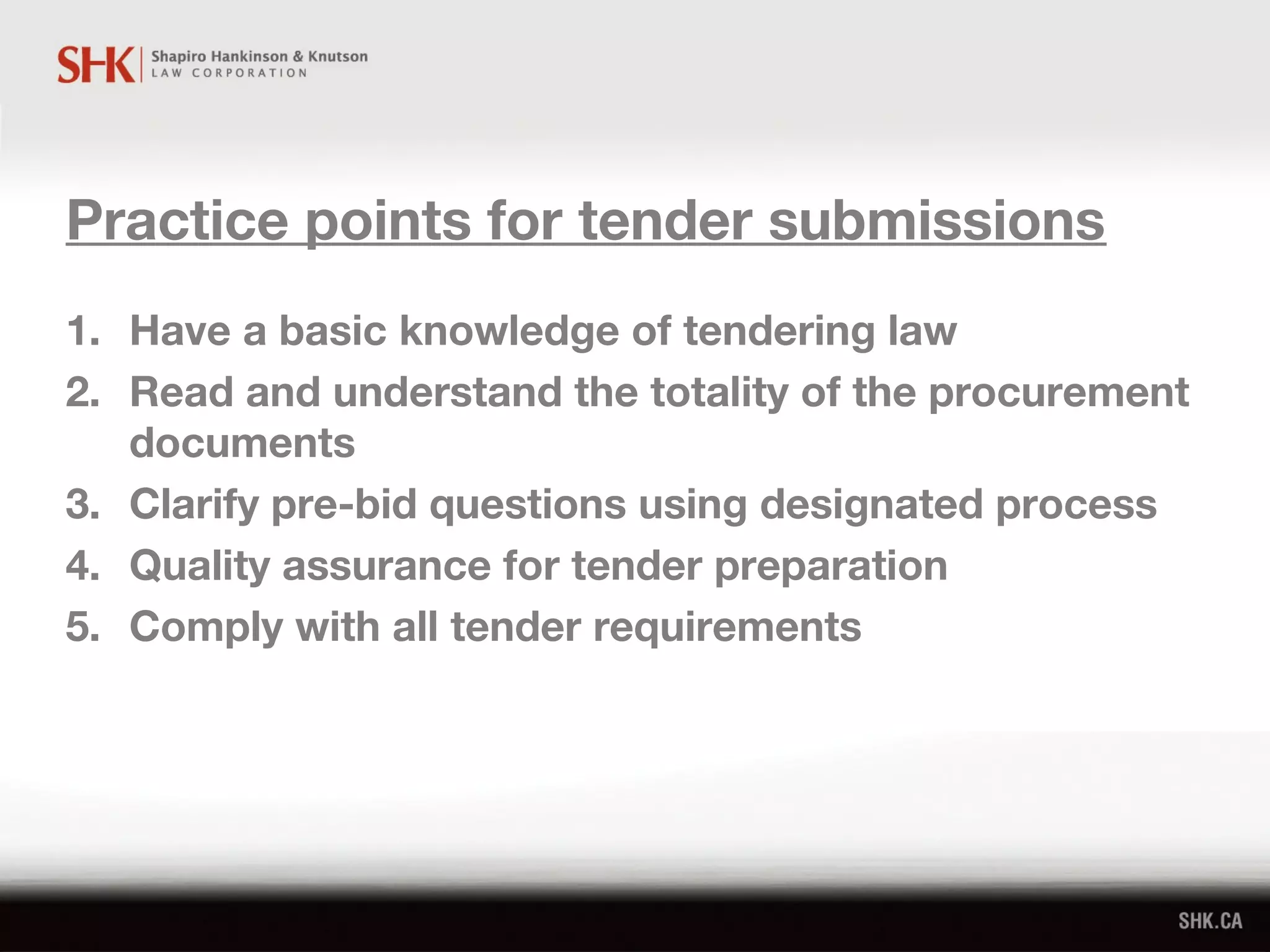 Common Problems in the Drafting of Tender Documents | PPT