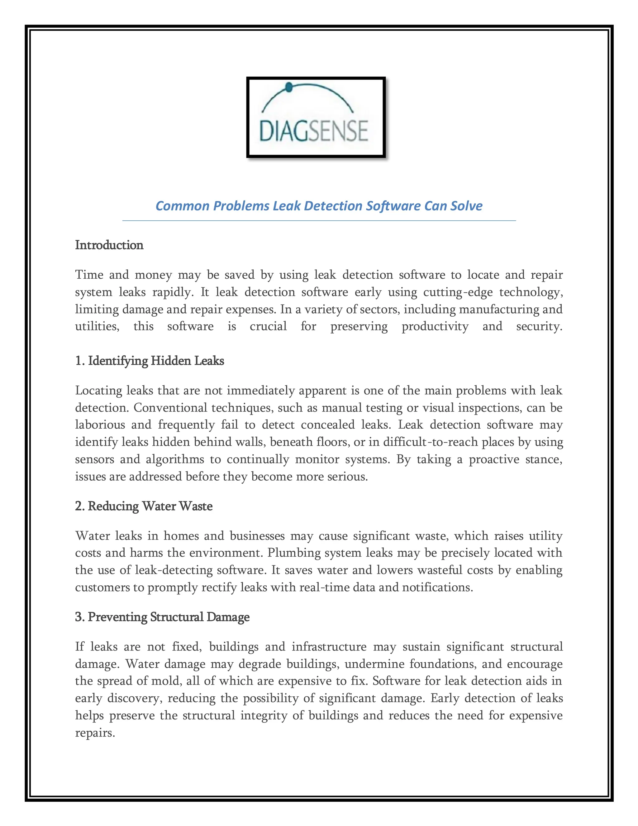 Common Problems Leak Detection Software Can Solve | PDF