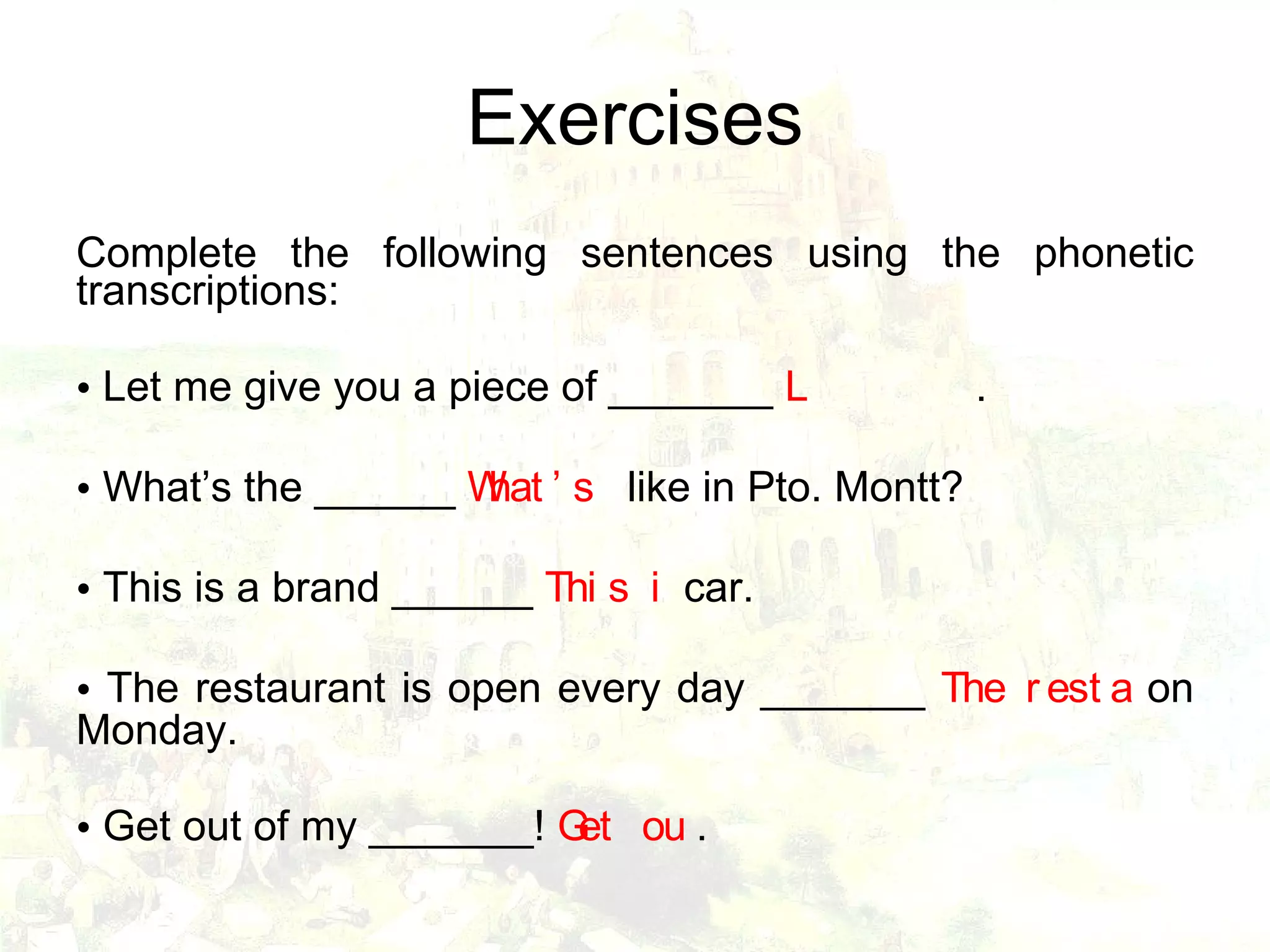 Common Pronunciation Mistakes And False Cognates Ppt