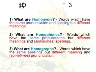 Common pronunciation mistakes & false cognates | PPT