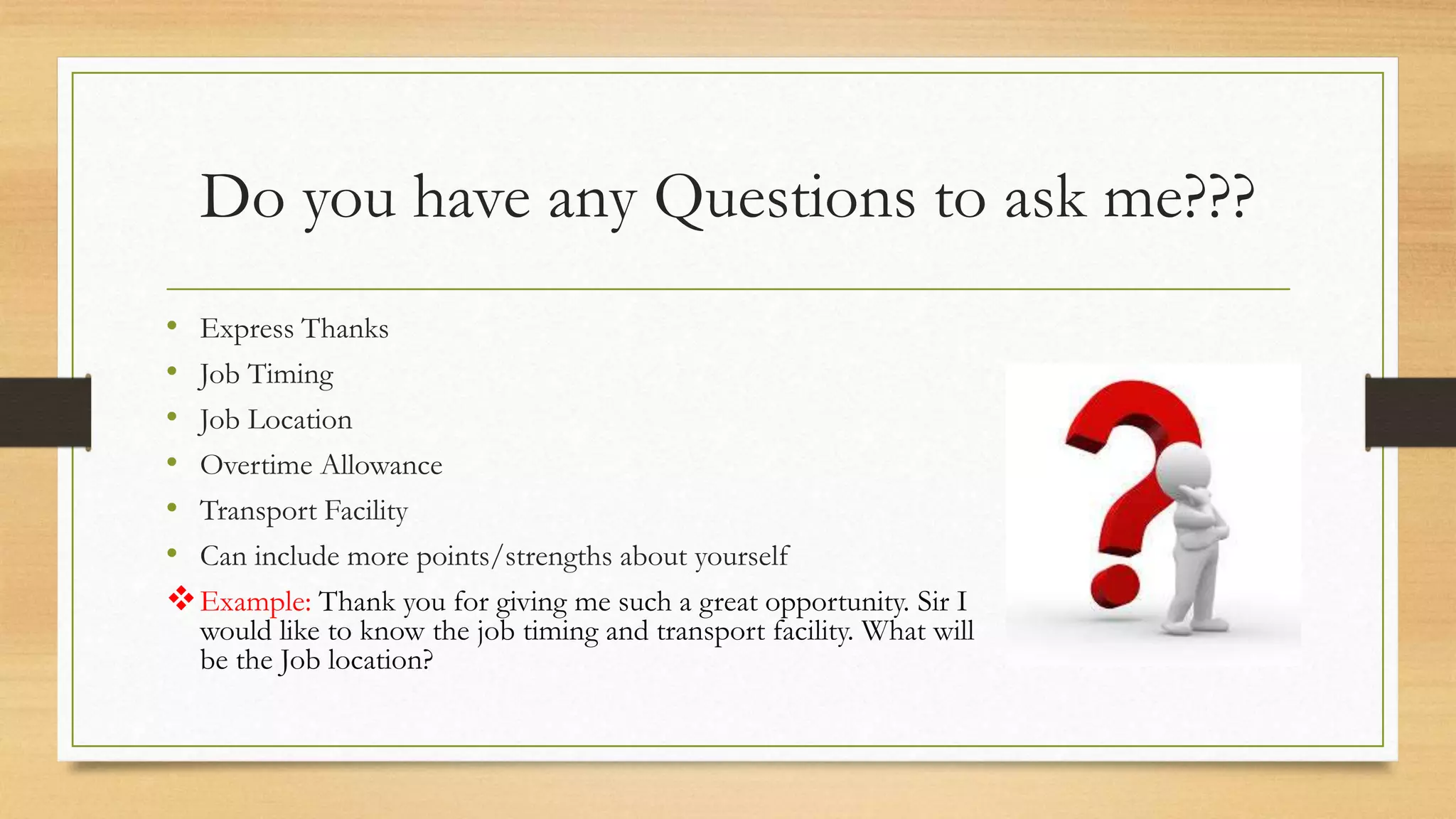 Common questions for Interview | PPTX