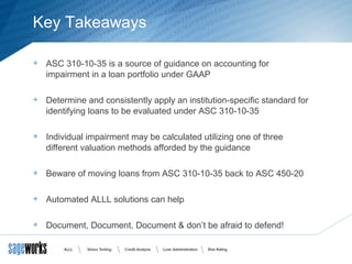 Common questions surrounding the ASC 310 10-35 (FAS 114) calculation | PPT
