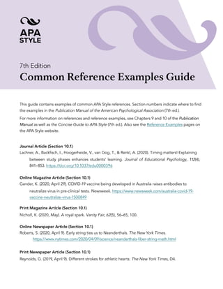 Common reference examples guide 7th ed. | PDF