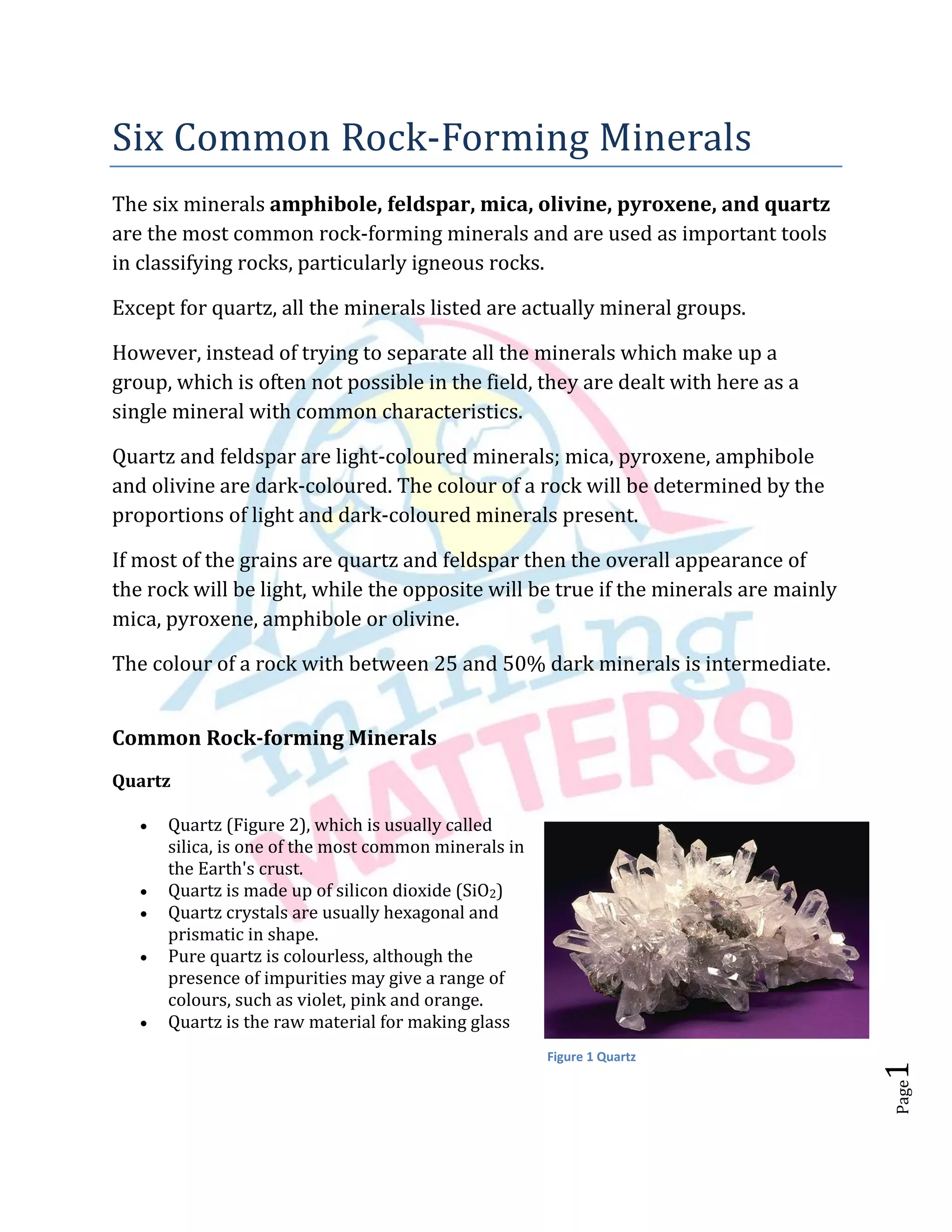 Six Common Rock-Forming Minerals | PDF