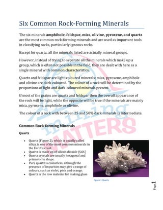 Six Common Rock-Forming Minerals | PDF