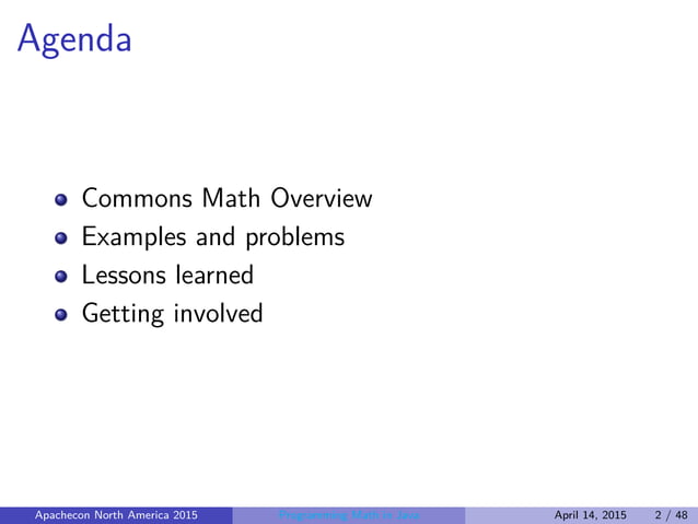 Programming Math in Java - Lessons from Apache Commons Math | PDF