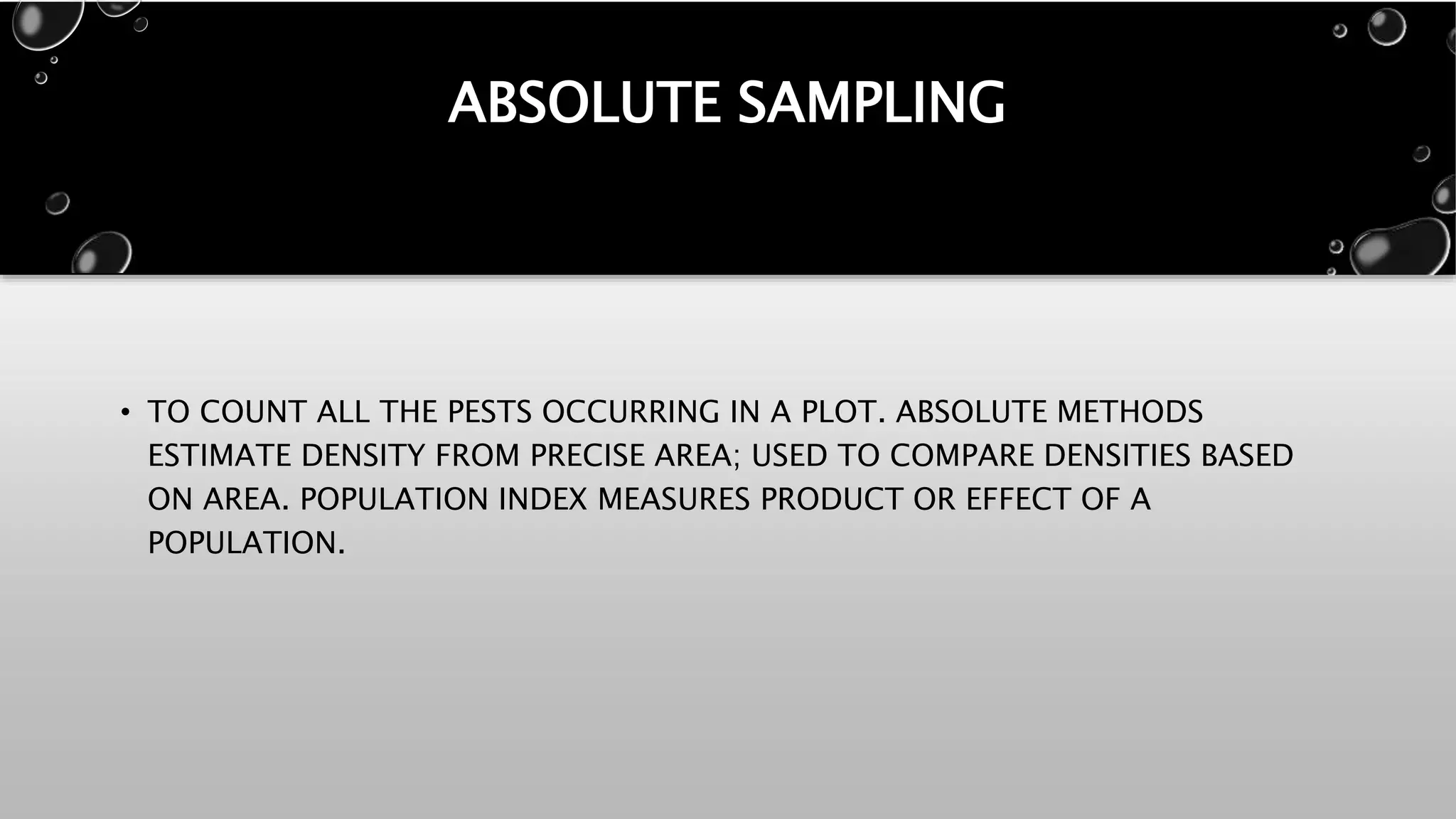Common sampling techniques in insect pests | PPTX