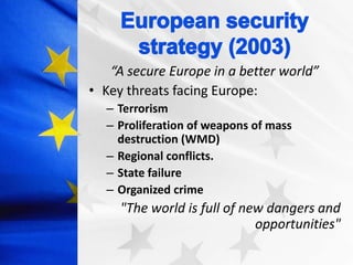 EU Common Security and Defense Policy in 2000s | PPTX