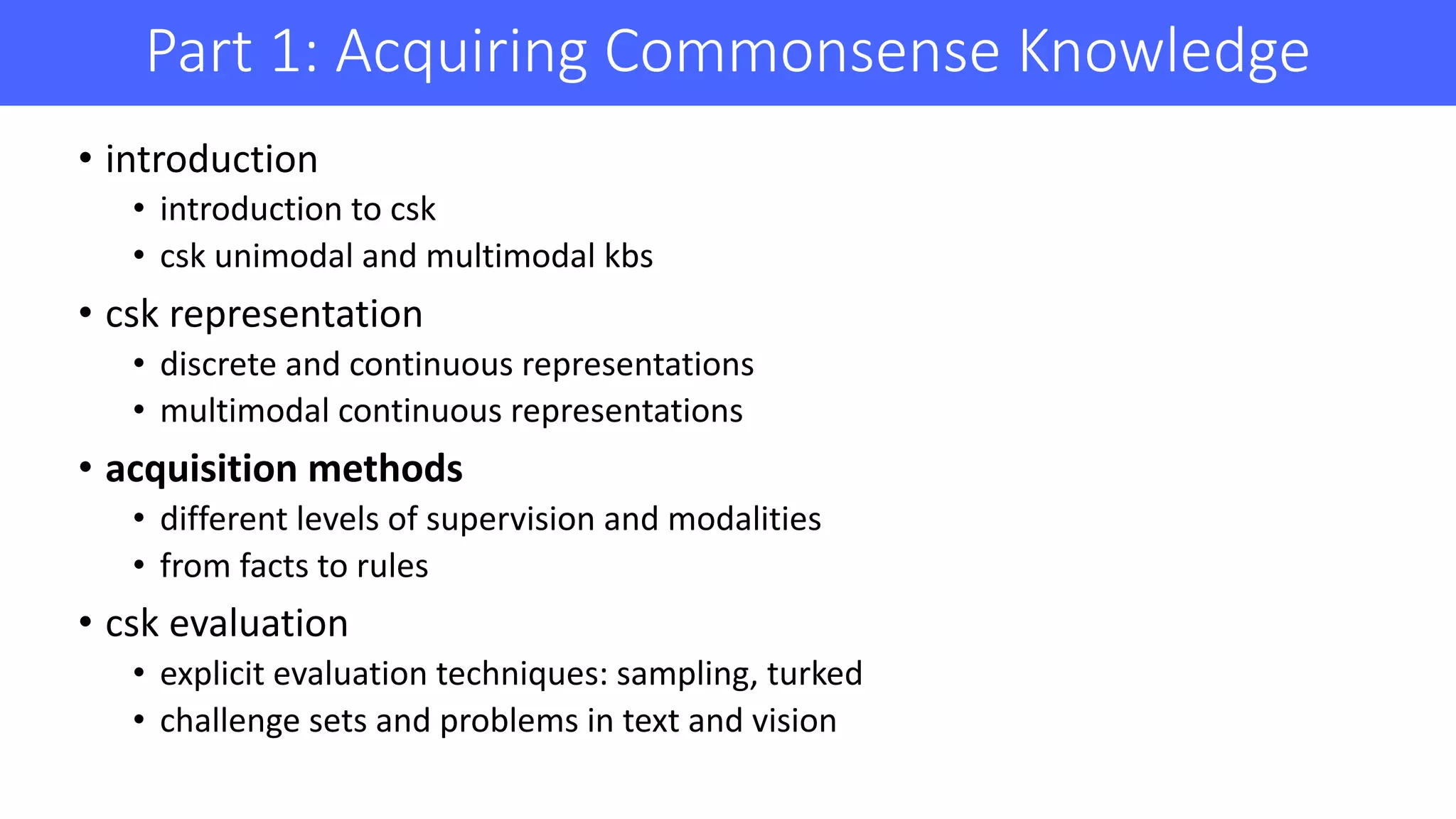 Commonsense knowledge for Machine Intelligence - part 1 | PPT