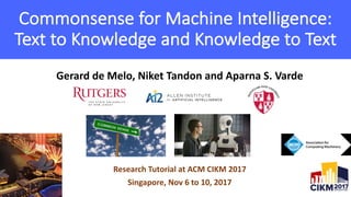 Commonsense knowledge for Machine Intelligence - part 1 | PPT
