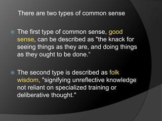 Common sense | PPTX