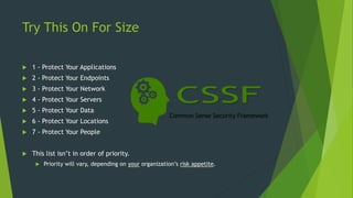 Common Sense Security Framework | PPT
