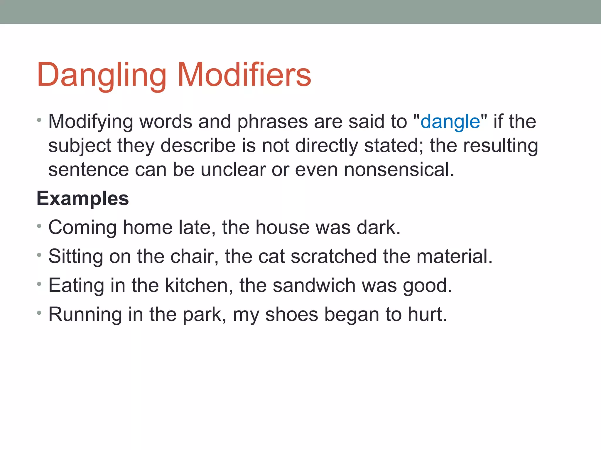 Common Sentence Faults or Errors and how to correct them | PPT