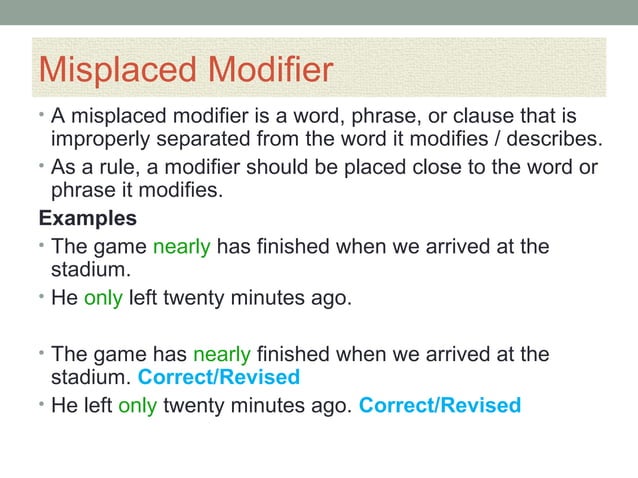 Common Sentence Faults or Errors and how to correct them | PPT