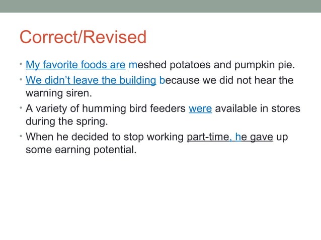 Common Sentence Faults or Errors and how to correct them | PPT