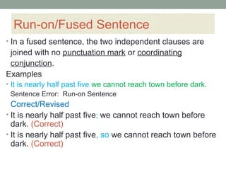 Common Sentence Faults or Errors and how to correct them | PPT