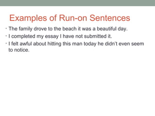 Common Sentence Faults or Errors and how to correct them | PPT