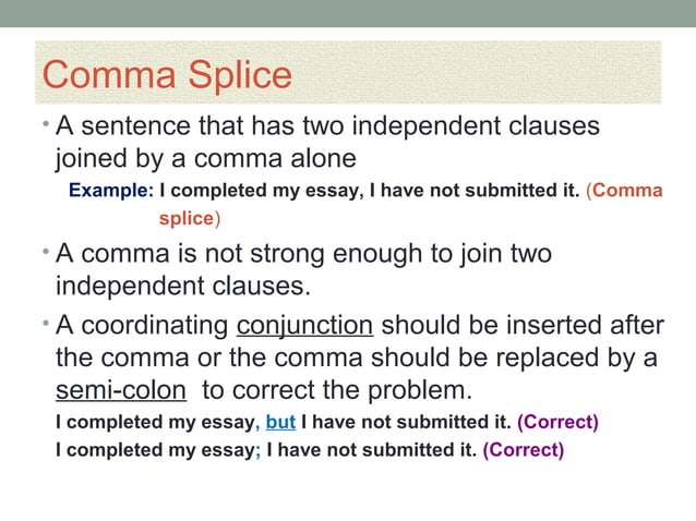 Common Sentence Faults or Errors and how to correct them | PPT