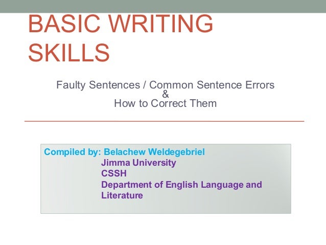 Common Sentence Faults or Errors and how to correct them