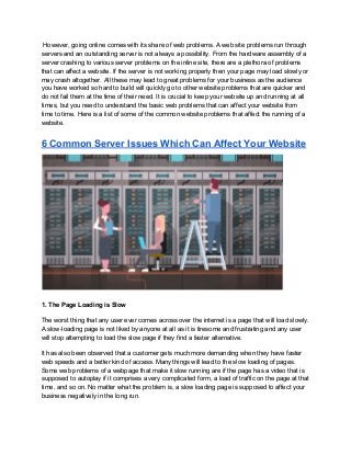 Common server problems and How to avoid them?