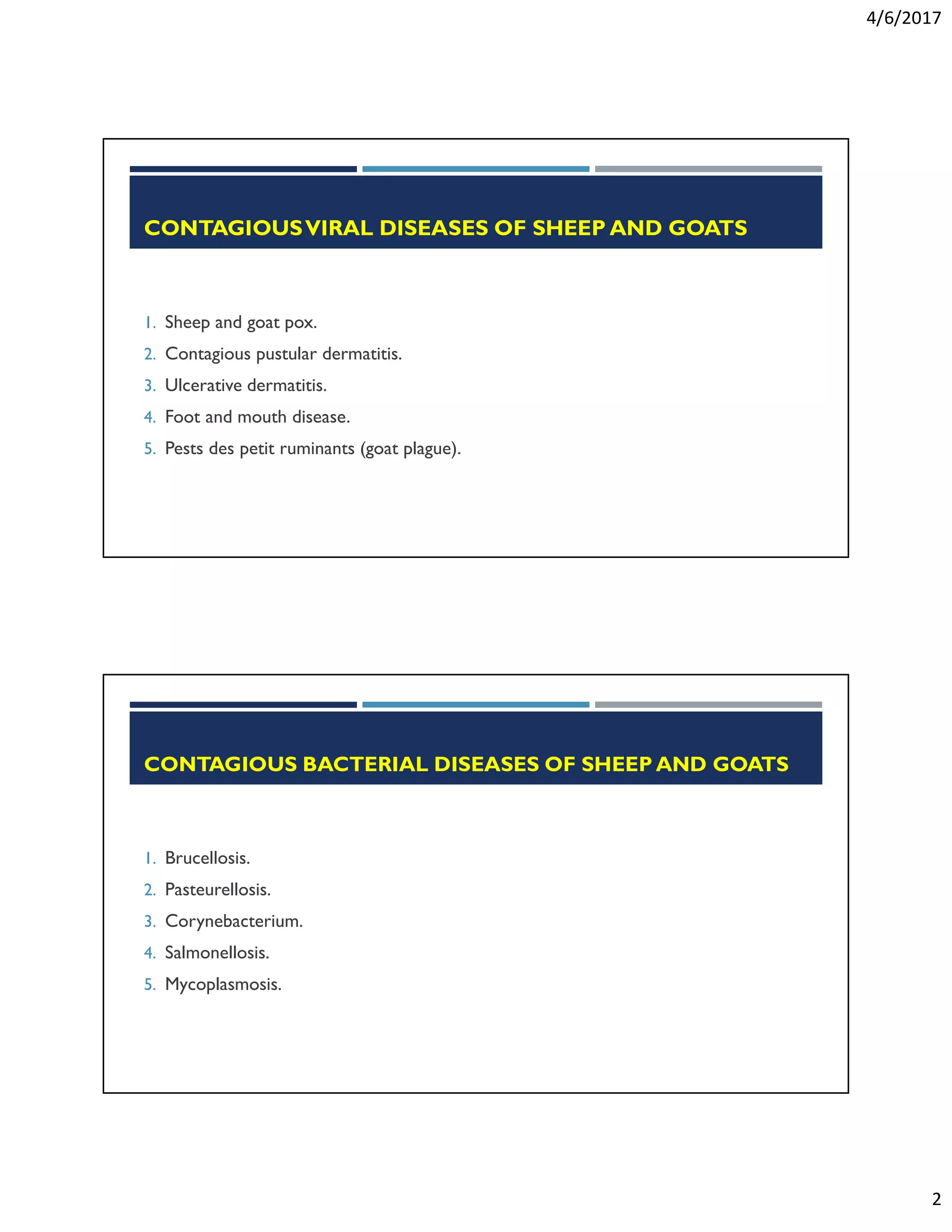 Common sheep and goat problems | PDF